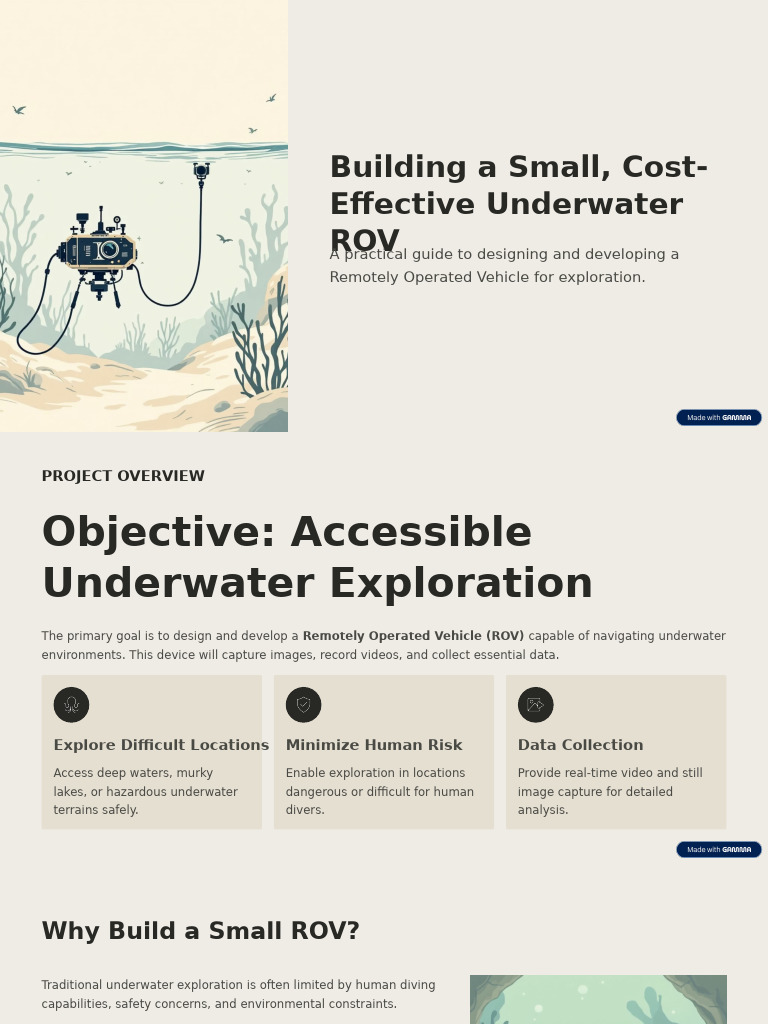 Building A Small Cost Effective Underwater ROV | PDF | Underwater Diving