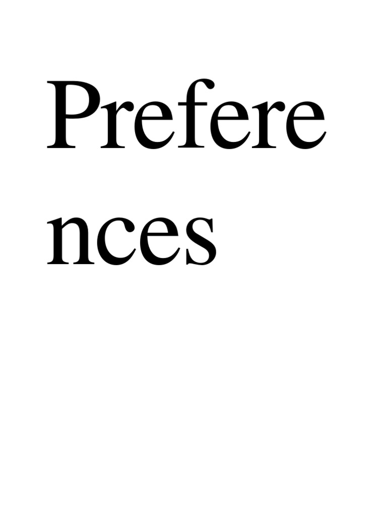 Prefere Nces | PDF | Leisure