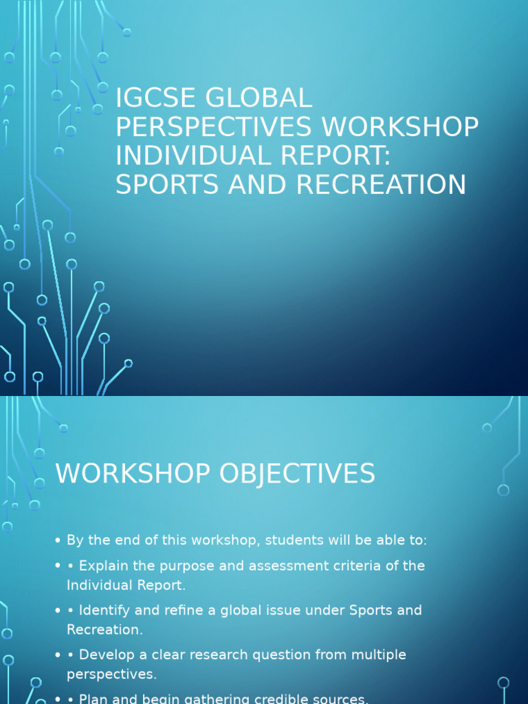IGCSE Global Perspectives IR Workshop Sports Recreation | PDF ...