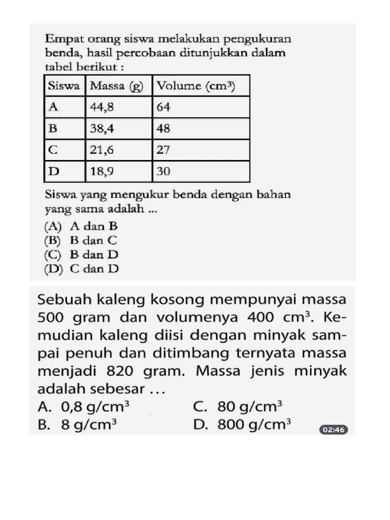 Kerapatan Zat | PDF