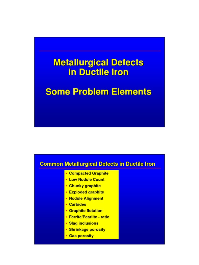 Ductile Iron Casting Defects Overview | PDF | Iron | Magnesium
