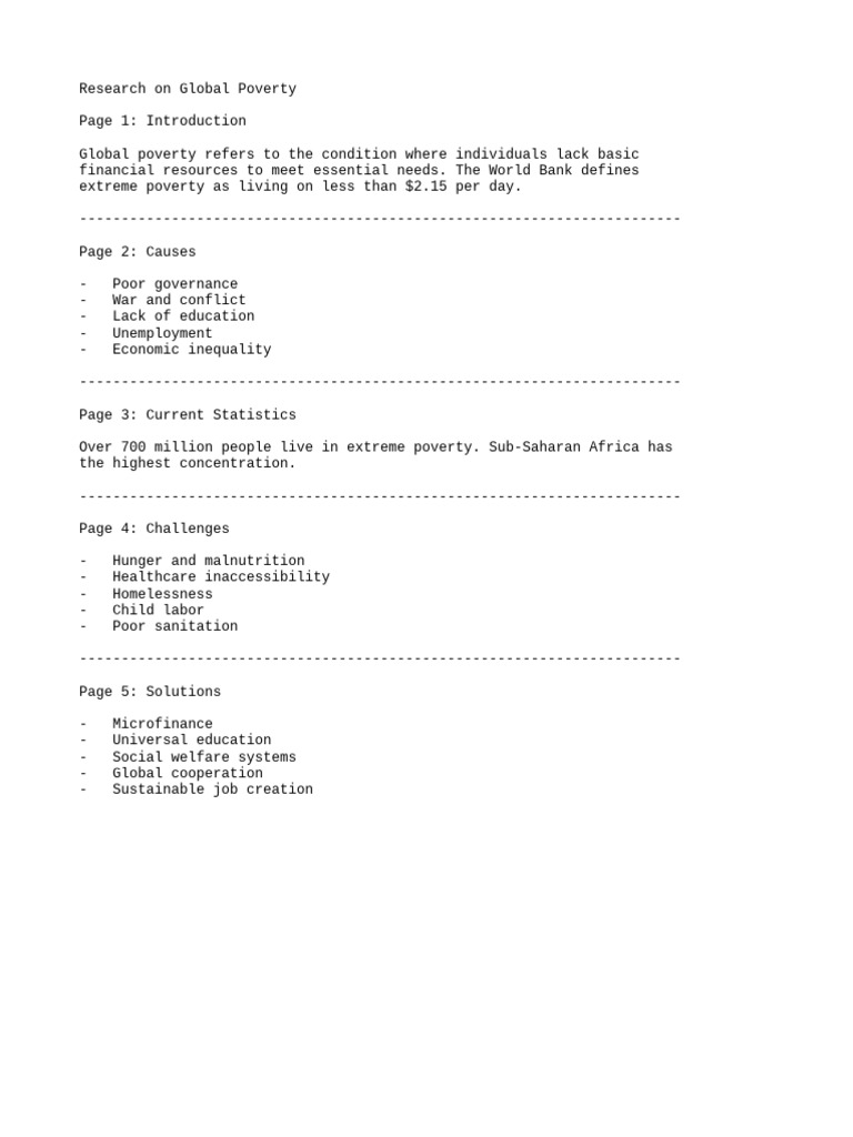 Global Poverty Research | PDF