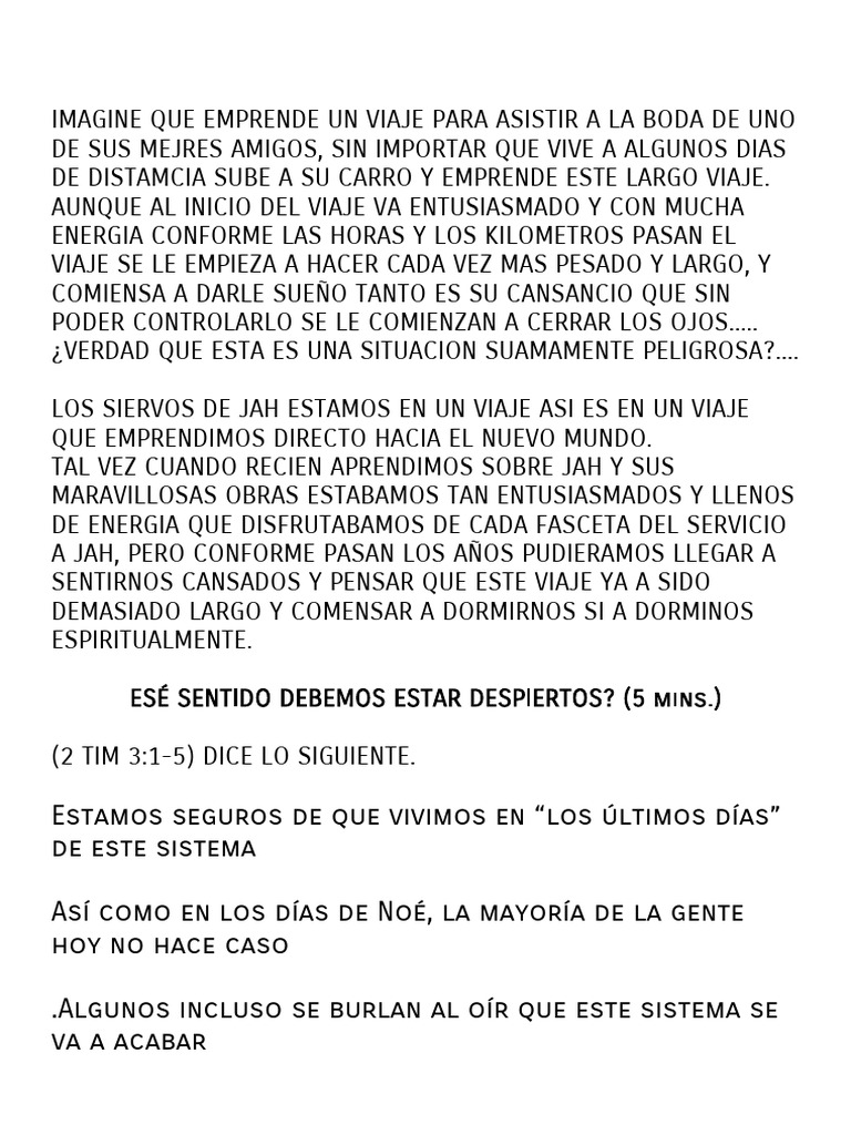 Mantente Despierto: Evita el Sueño Espiritual | PDF | Dormir | Primera ...