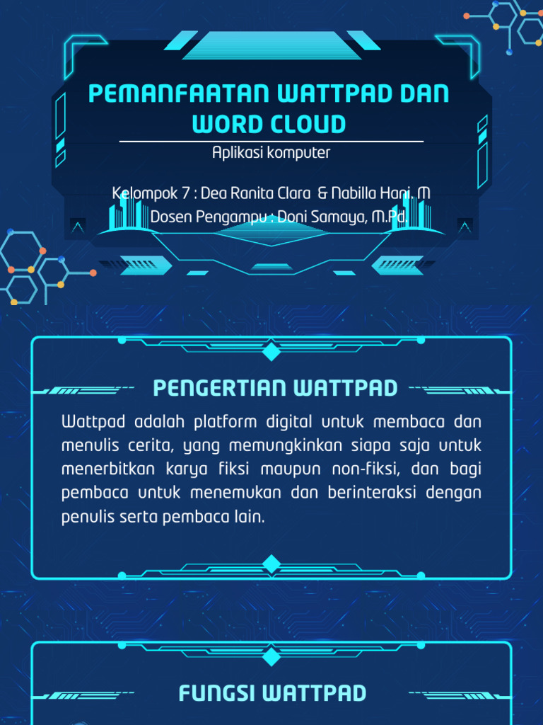Pemanfaatan Wattpad Dan Word Cloud.kelompok 7_20251019_213845_0000 | PDF