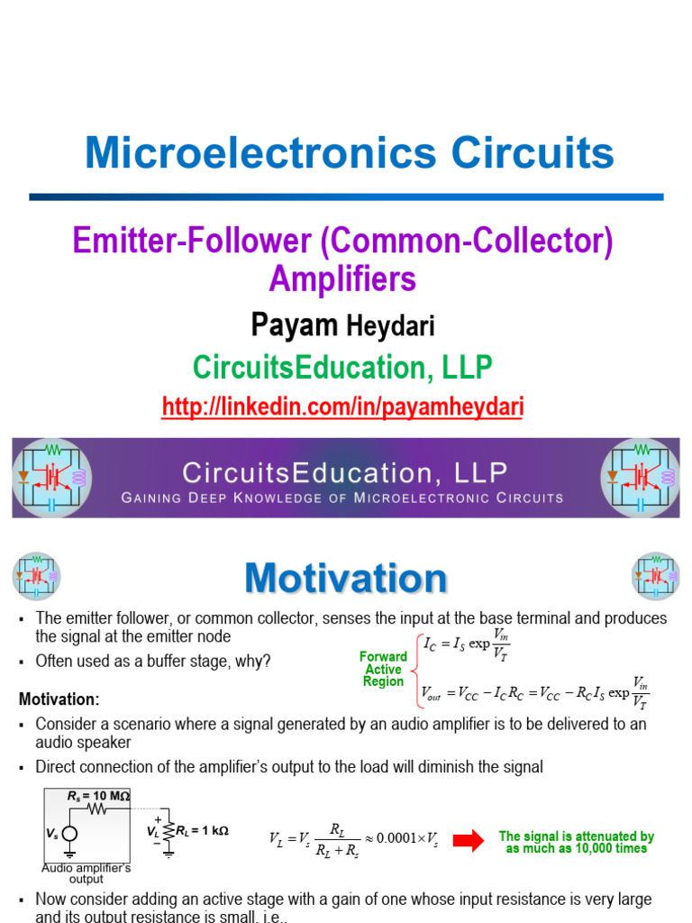 Emitter Follower | PDF | Amplifier | Electrical Circuits