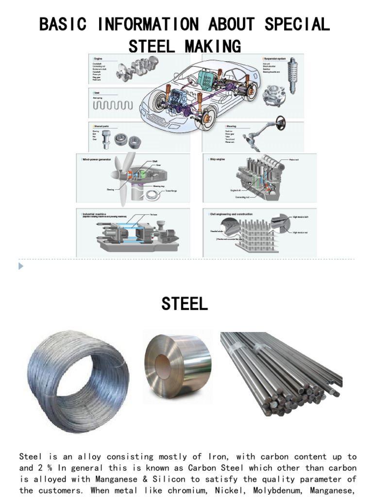 Basic Information About Special Steel Making | PDF | Steelmaking | Steel