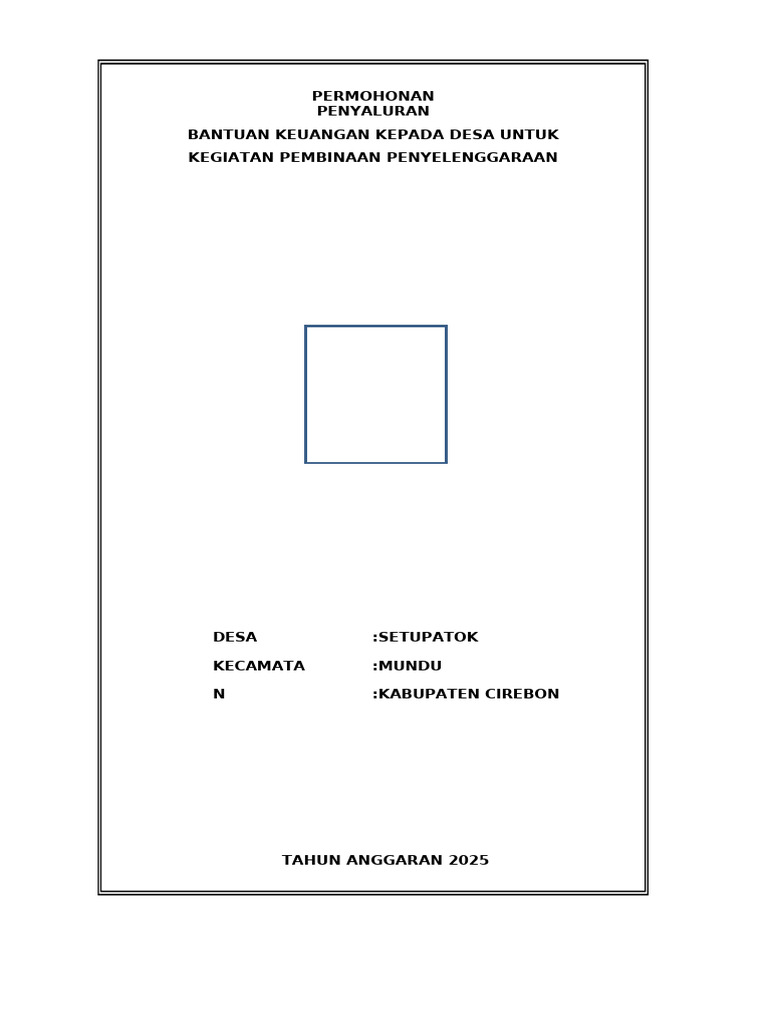 Cover Permohonan Desa - SETUPATOK | PDF