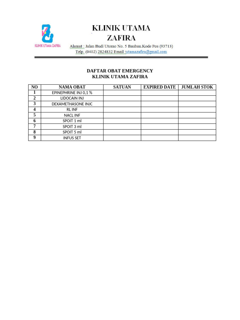 Daftar Obat Emergency | PDF