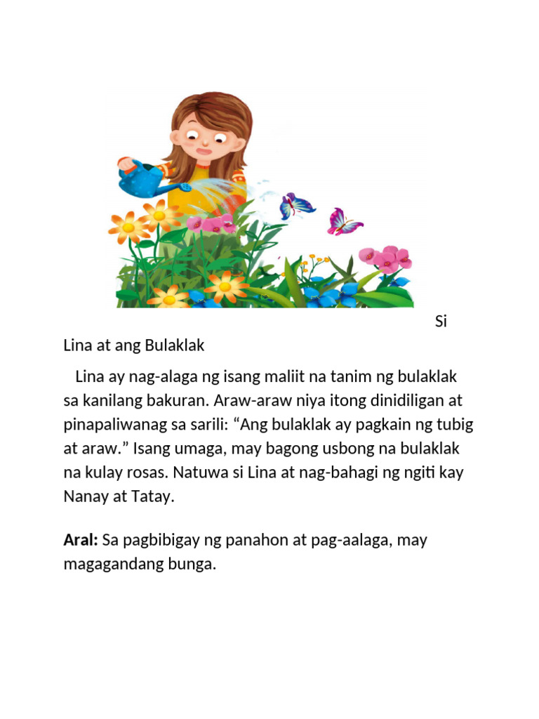 Si Lina at Ang Bulaklak | PDF