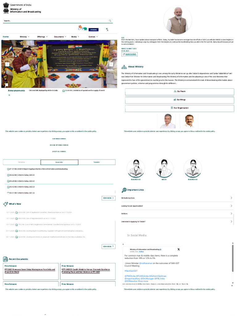 Home _ Ministry of Information and Broadcasting | PDF