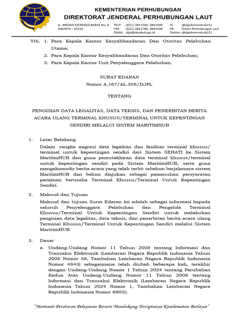 Pengisian Data MaritimHUB Terminal Khusus | PDF