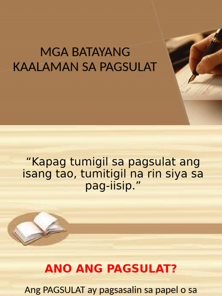 Mga Batayang Kaalaman Sa Pagsulat | PDF