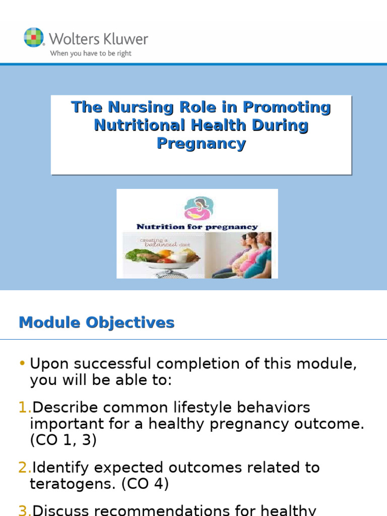 Chapter 13 Student Promoting Nutritional Health During Pregnancy | PDF ...
