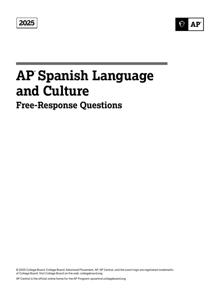 Preguntas de Respuesta Libre AP Español 2025 | PDF
