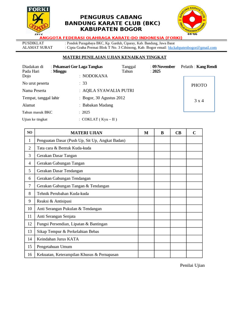 Format Penilaian | PDF