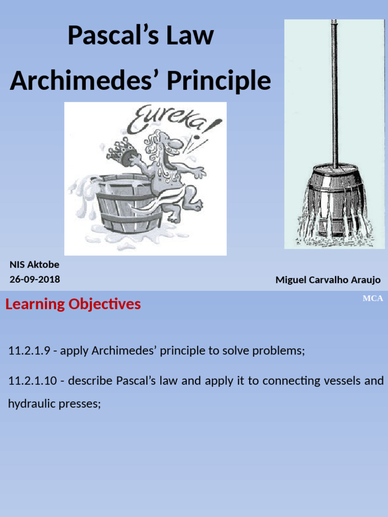 9 Pascal and Archimedes | PDF | Buoyancy | Force