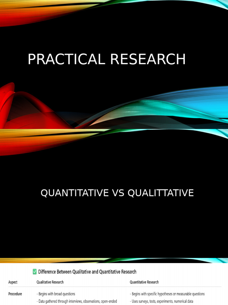 1st Discussion Practical Research 1 | PDF | Quantitative Research ...