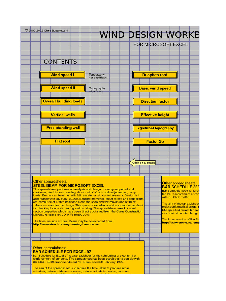 Wind Design Workbook for Buildings | PDF | Beam (Structure) | Spreadsheet