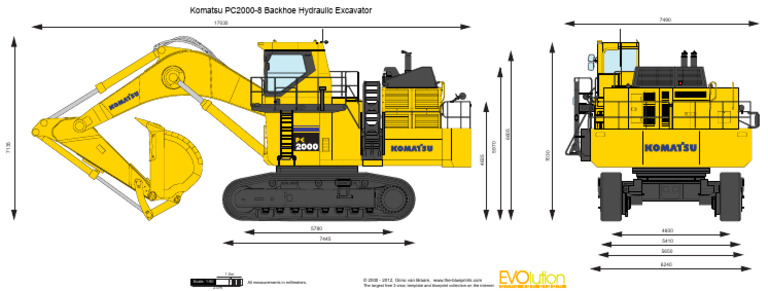Komatsu PC2000-8 Excavator Blueprint | PDF