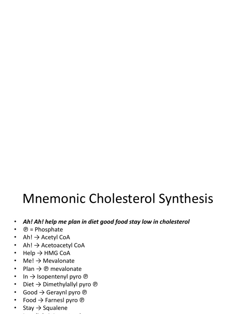 Cholesterol Synthesis