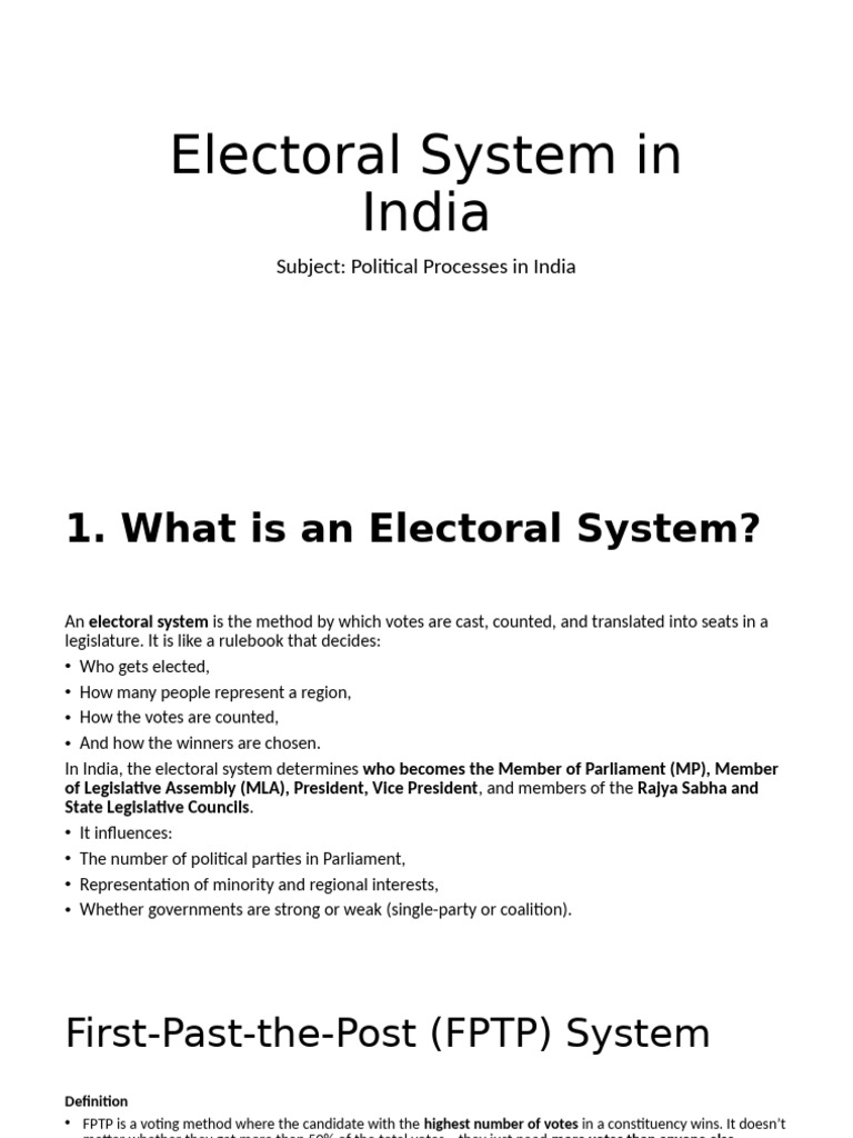 electoral system | PDF | Voting | Electoral District