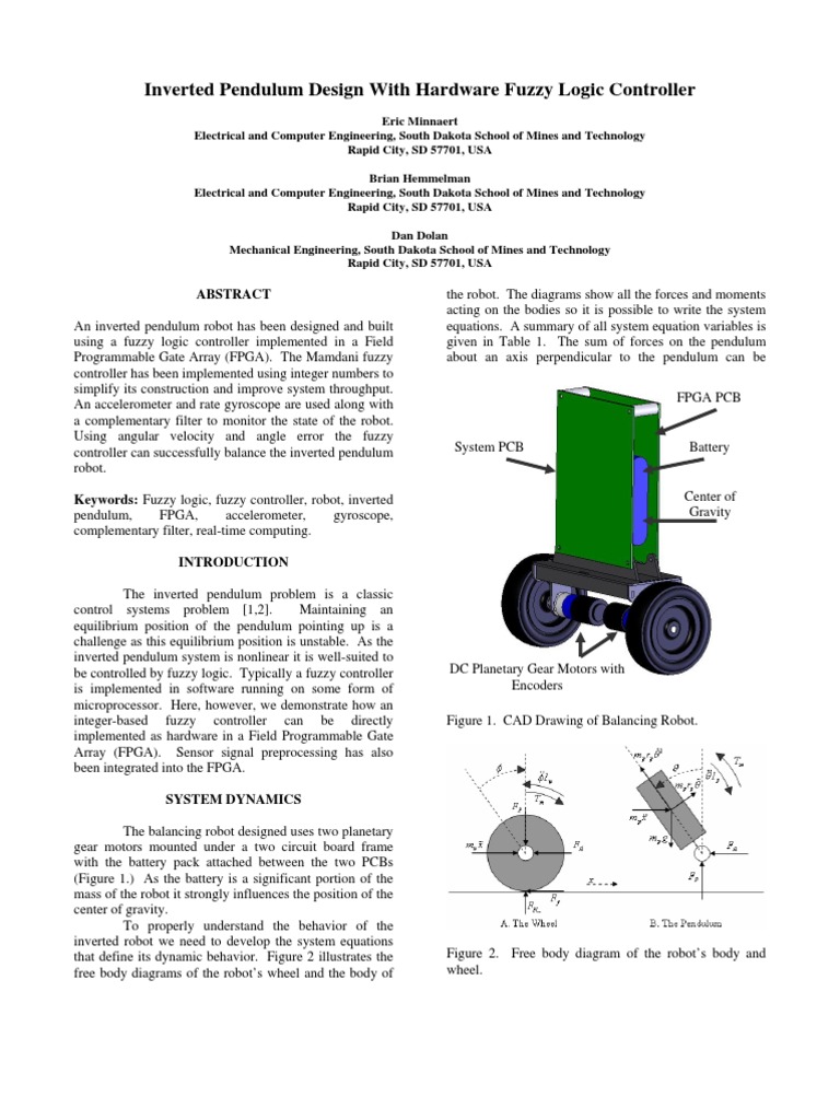 Inverted Pendulum Design With Hardware Fuzzy Logic Controller | PDF ...
