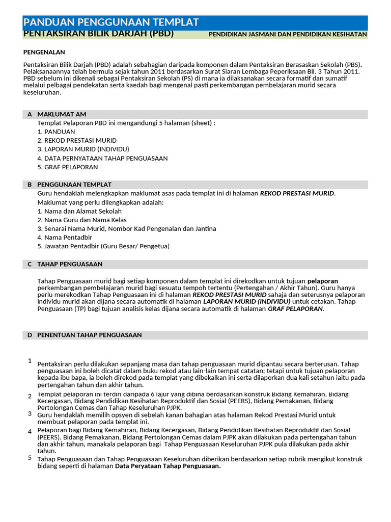 Template PBD PJPK Ting 1b | PDF