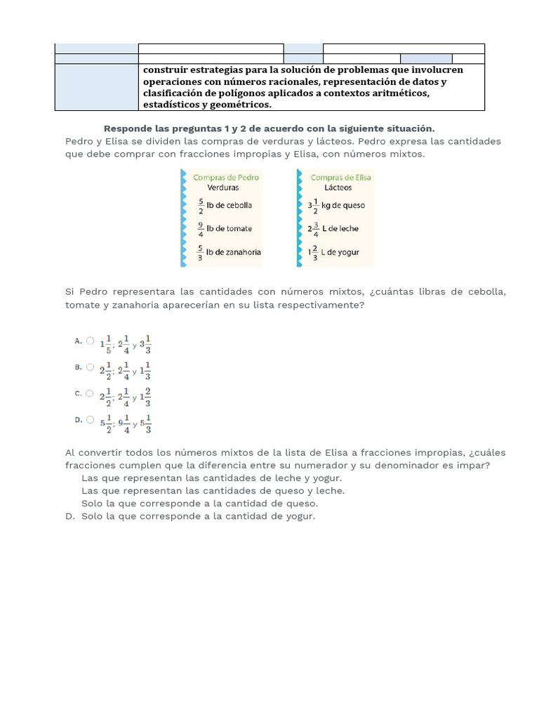 3 Periodo Matemã¡ticas Cuarto | PDF | Matemáticas