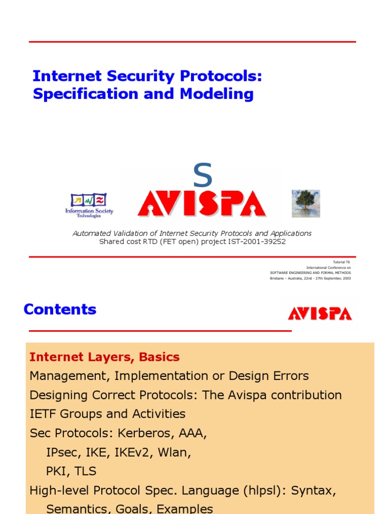 Internet Security Protocols: Specification and Modeling | PDF | Internet Protocols ...