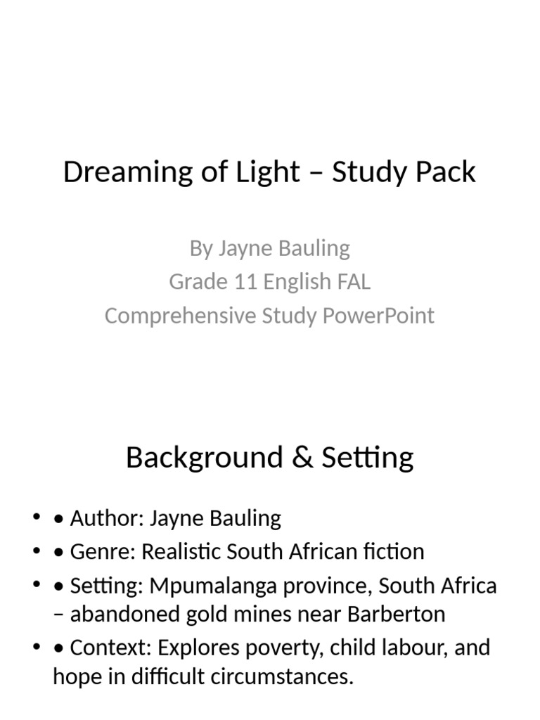 Dreaming of Light Study Guide | PDF | Hope