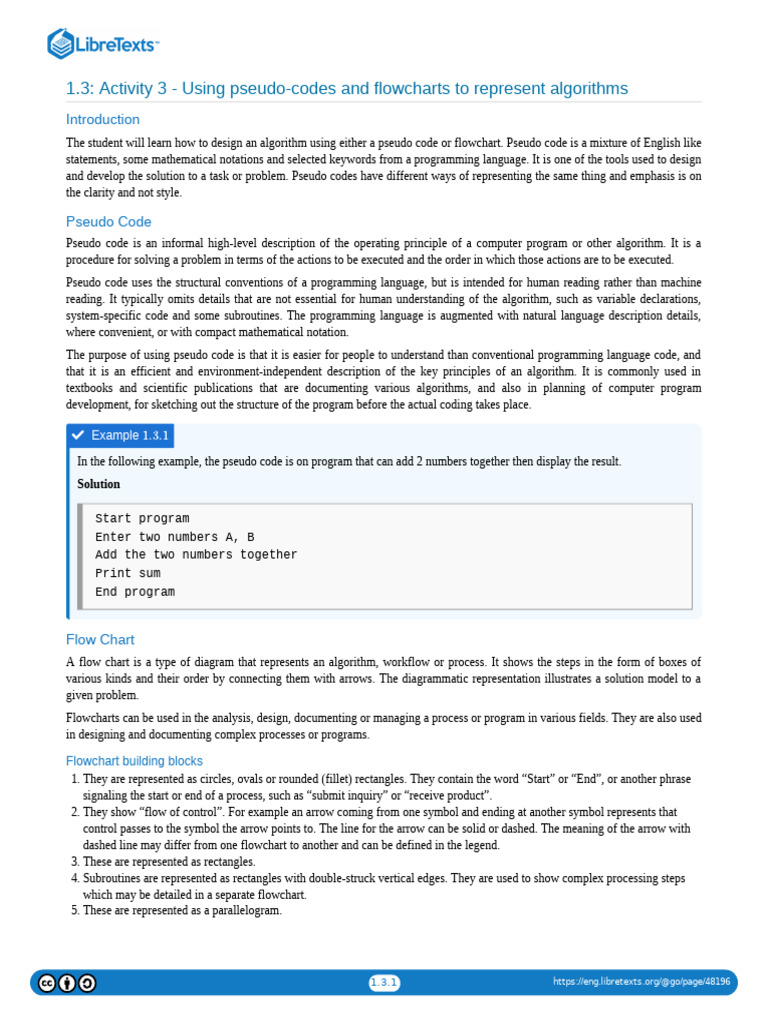 Pseudo Code and Flowchart Basics | PDF | Computer Programming ...