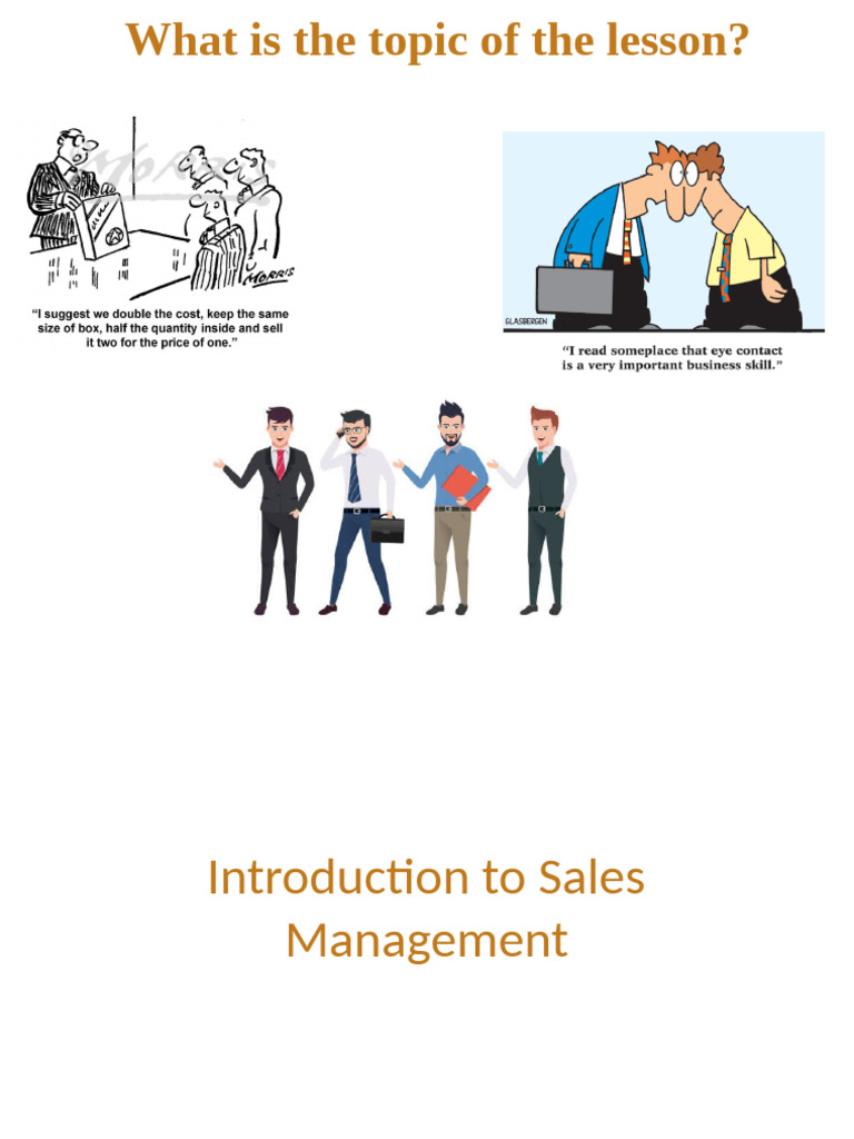 Introduction To Sales Management | PDF | Sales | Customer Relationship ...
