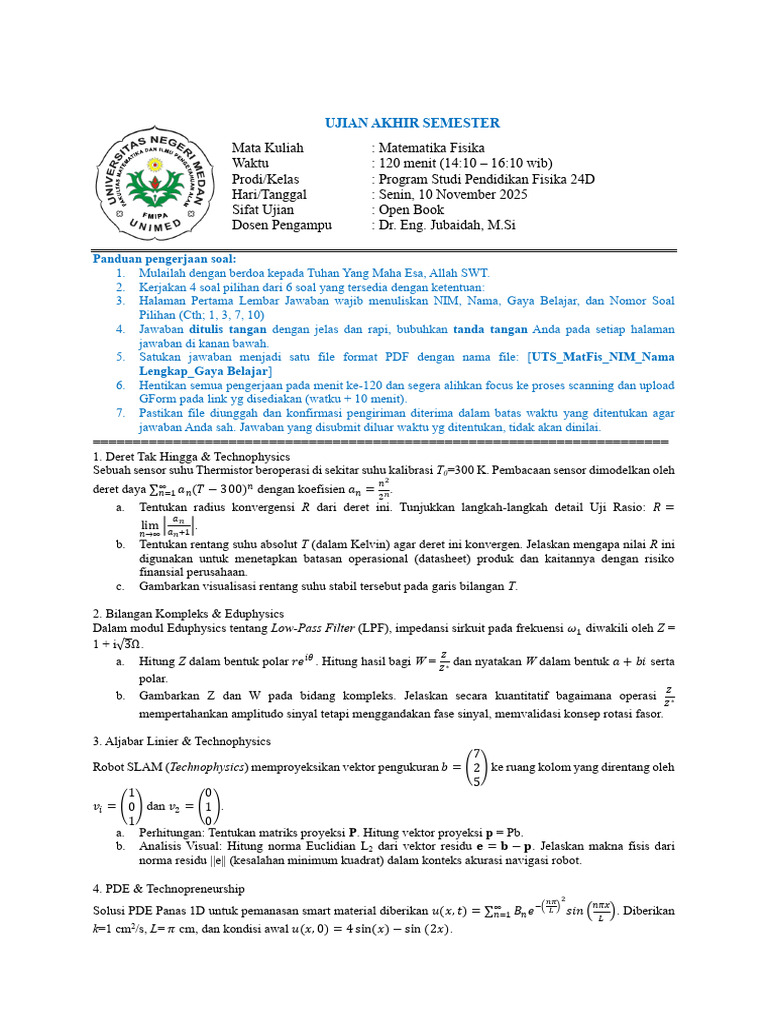 Soal Uts Matfis 2025 Kelas C 2025 11 12 Pdf