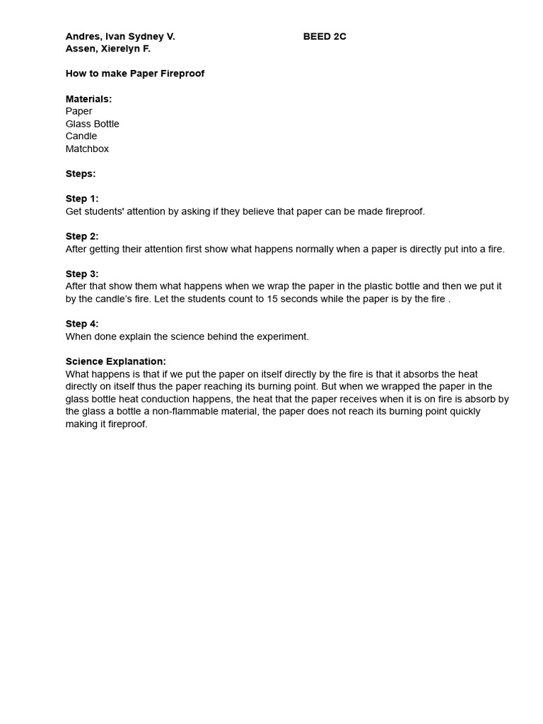 Making Paper Fireproof: A Guide | PDF