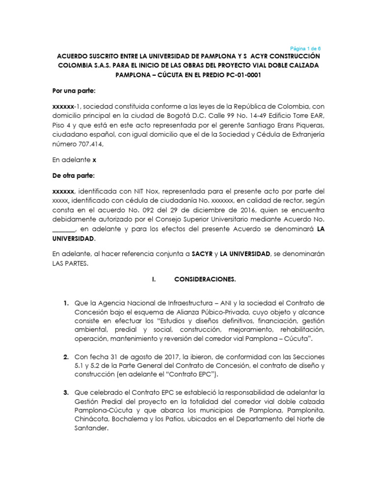 Modelo Acuerdo | PDF | Derecho privado | Ley común