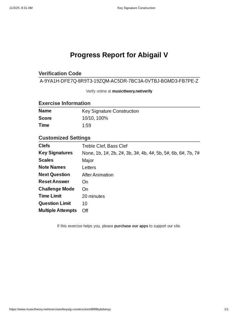 Key Signature Construction | PDF