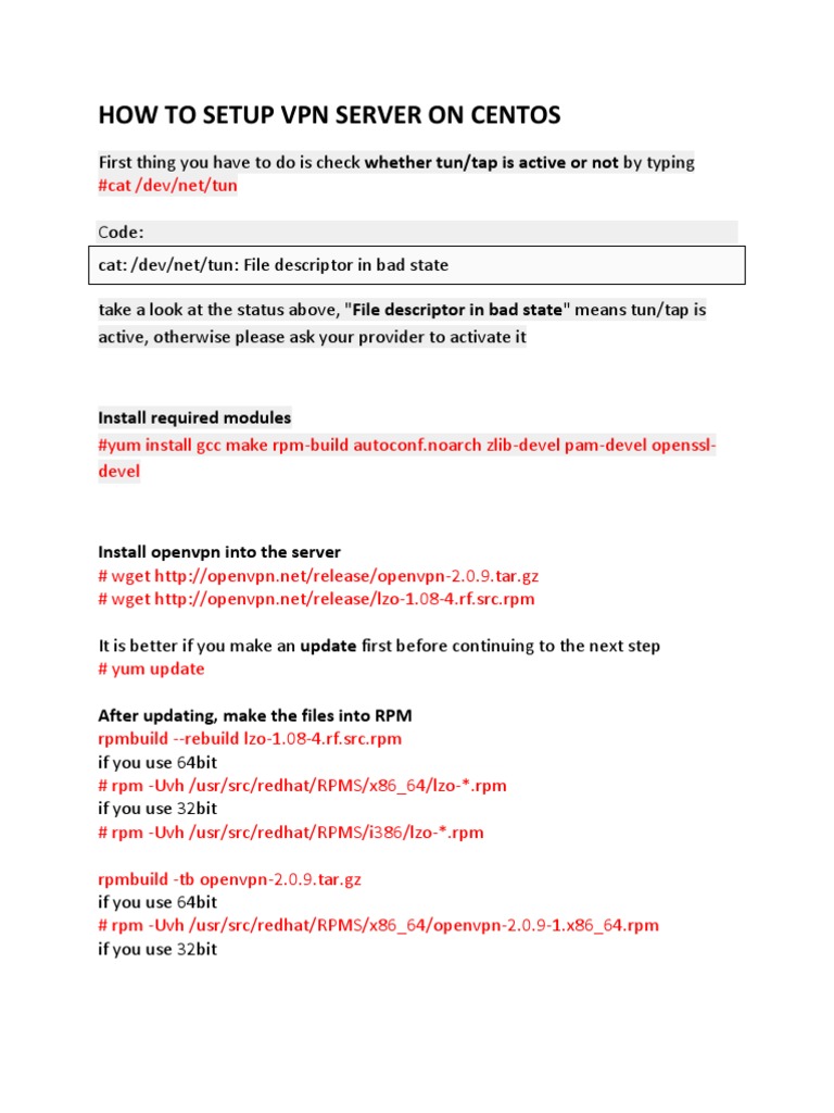 How To Setup VPN Server On Centos | PDF | Internet Protocols | Network ...