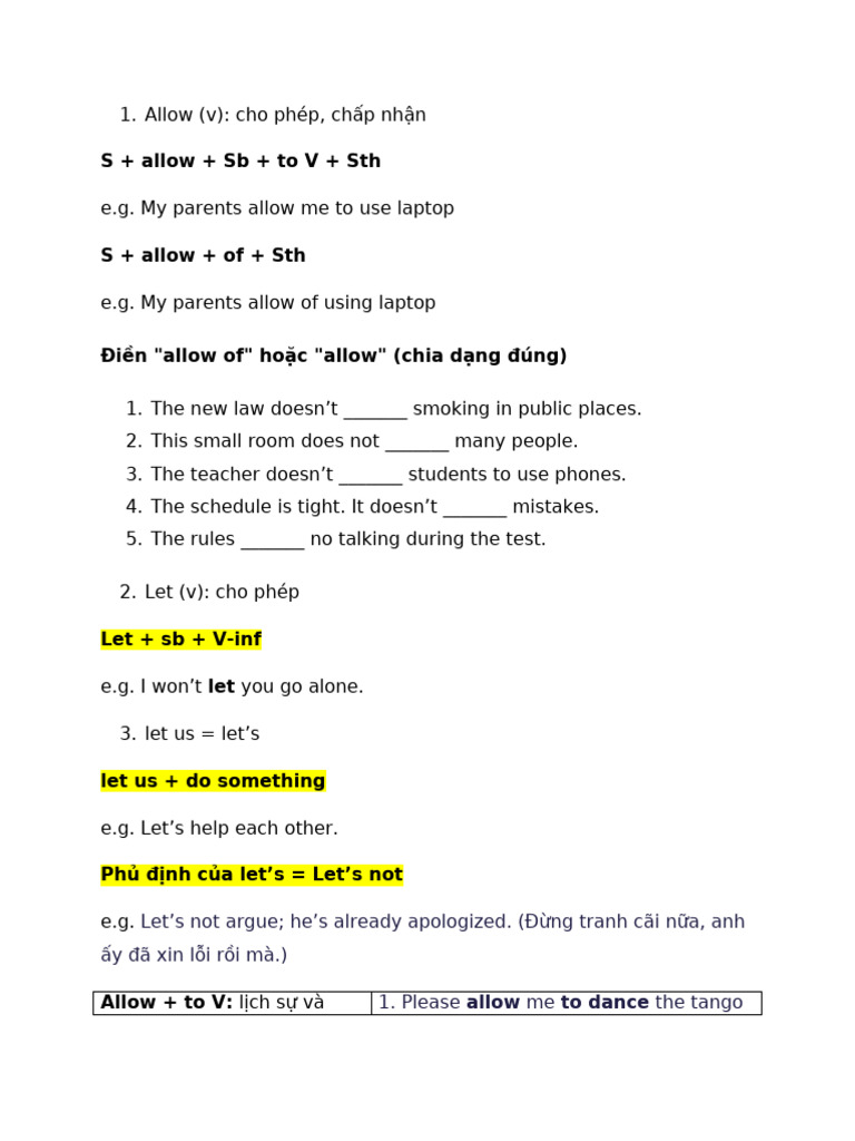 Allow, Let, Ban | PDF