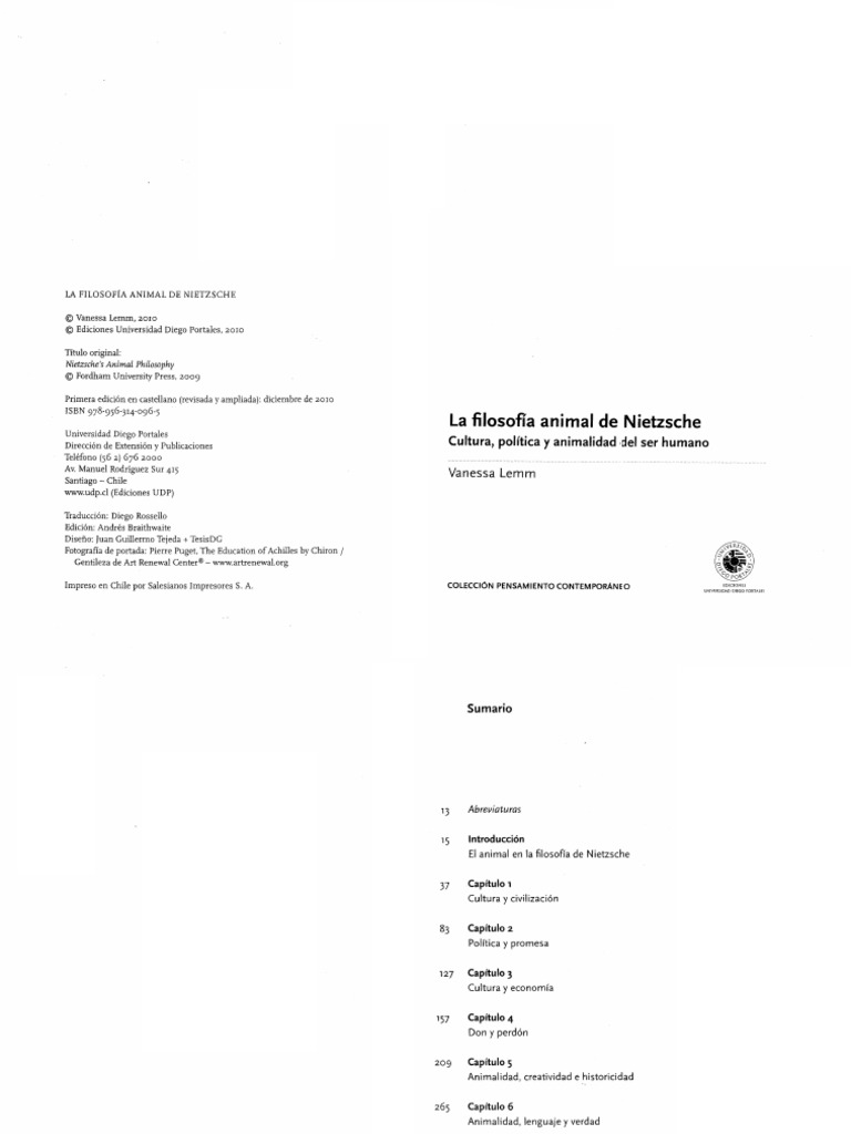 Lemm Vanessa - La Filosofia Animal de Nietzsche - Libgen - Li | PDF ...