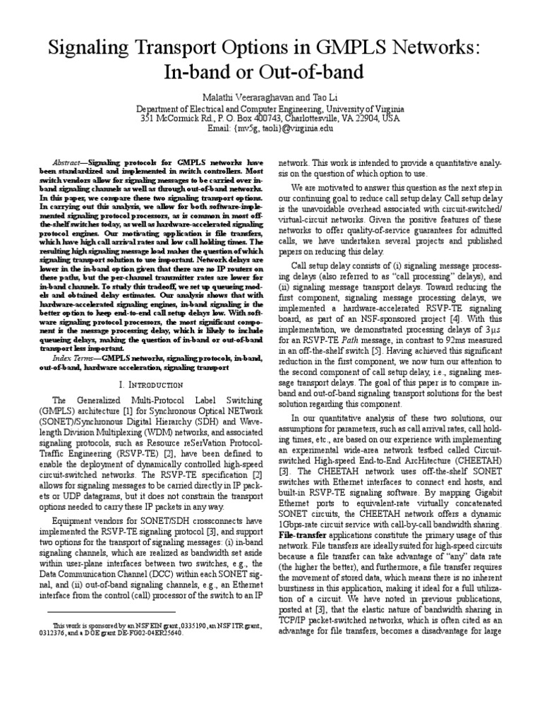 Signaling Transport Icccn07 | PDF | Computer Network | Network Switch