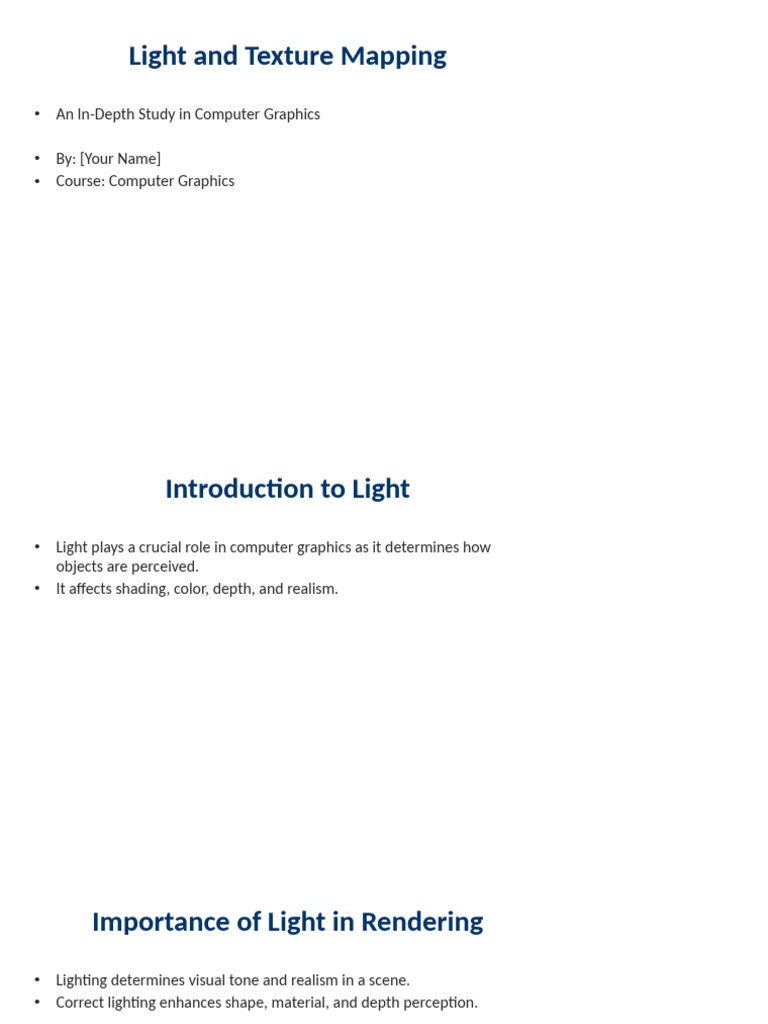 Light And Texture Mapping Pdf Texture Mapping Light