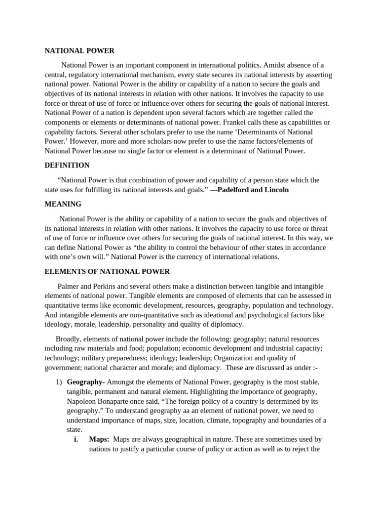 National Power | PDF | Aids | Leadership