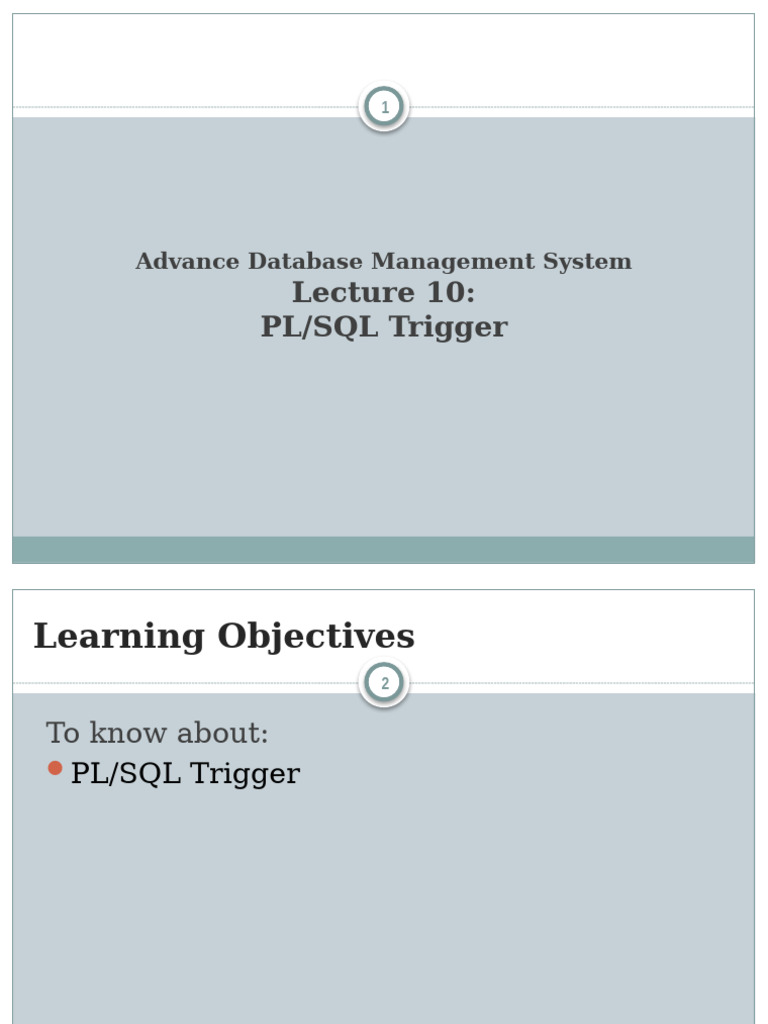 Lecture10 PLSQLTrigger Summer2024-2025 | PDF