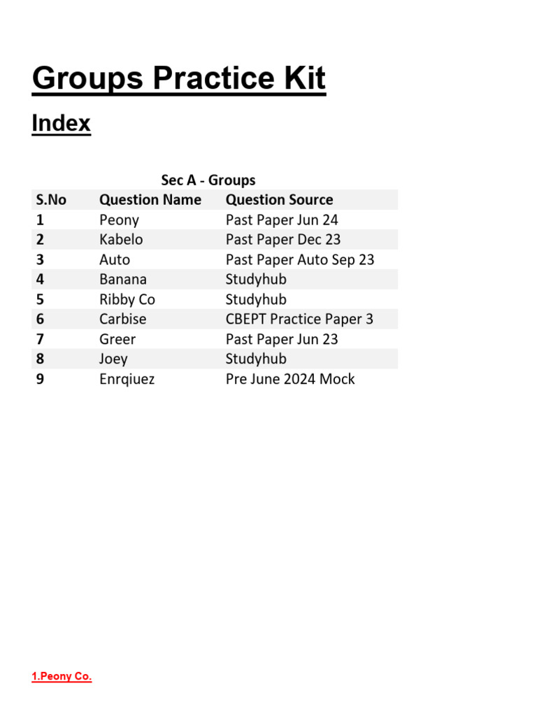 Groups Practice Kit: Financial Analysis Tasks | PDF | Goodwill ...
