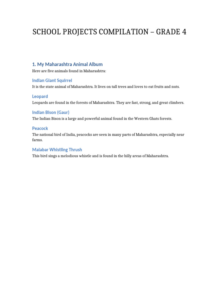 Grade4 School Projects | PDF