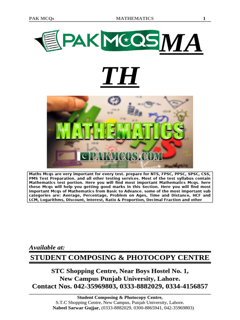 Math Mcps | PDF | Interest | Prices
