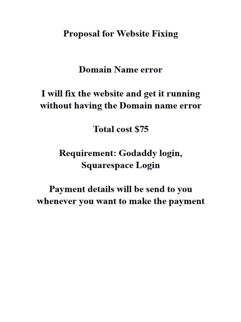 Fix Domain Name Error for $75 | PDF