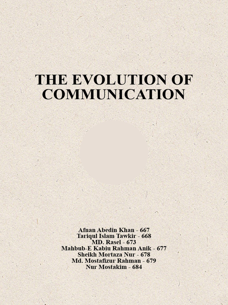 The Evolution Of Communication Pdf Communication Mass Media