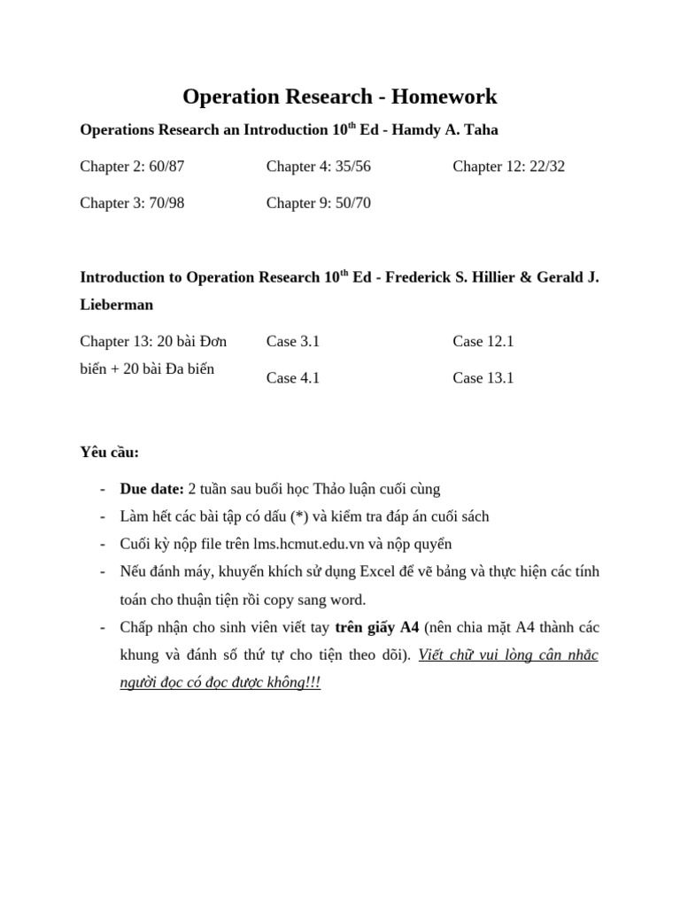 Operation Research HW | PDF
