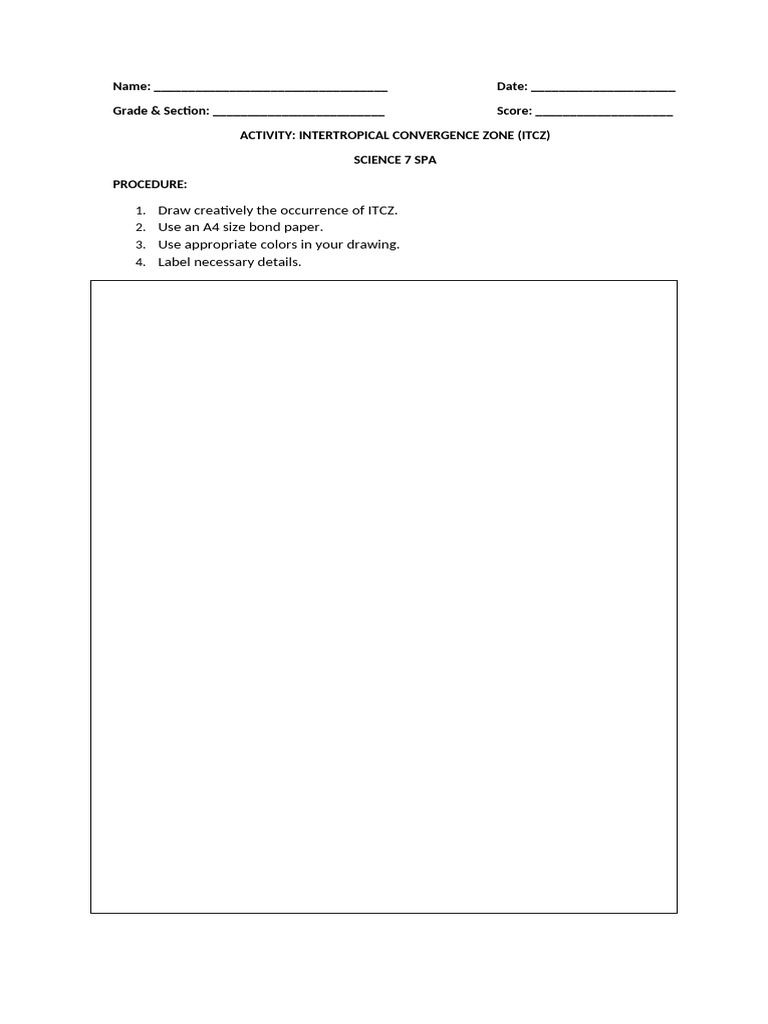 Activity Itcz Science 7 | PDF